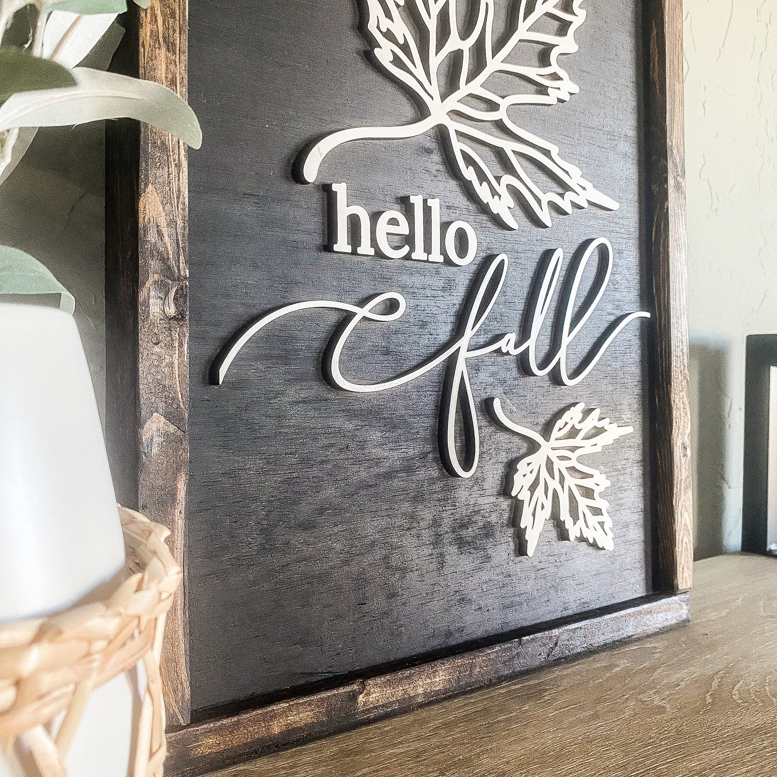 Hello Fall Laser 3D Wood Sign Fall Wood Sign Wooden Sign - Etsy