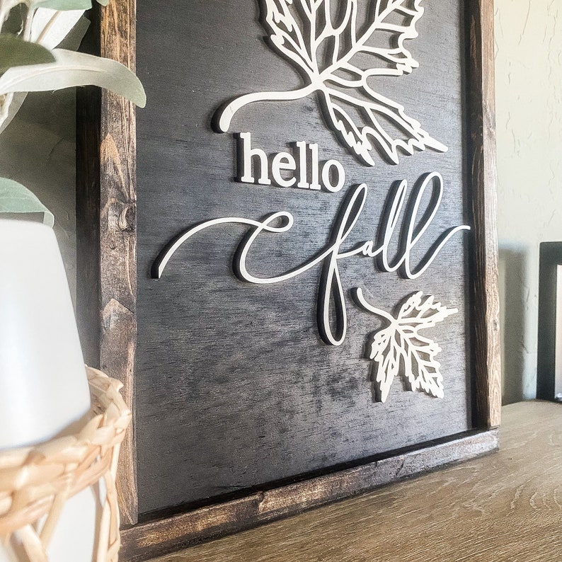 Hello Fall Laser 3D Wood Sign Fall Wood Sign Wooden Sign - Etsy