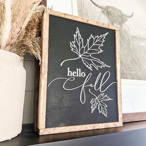 Hello Fall Laser 3D Wood Sign | Fall Wood Sign | Wooden Sign | Fall ...