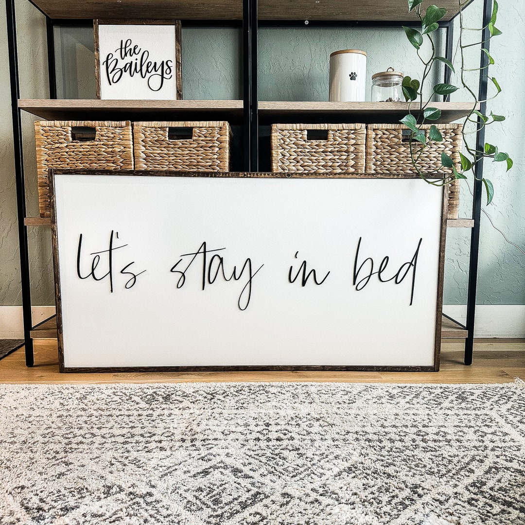 Let's Stay in Bed | Wood Sign | Master Bedroom Sign | Wooden Sign ...