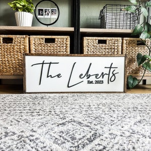 Last Name Sign | 3D Laser Wood Sign | Wooden Sign | Last Name Wood Sign ...