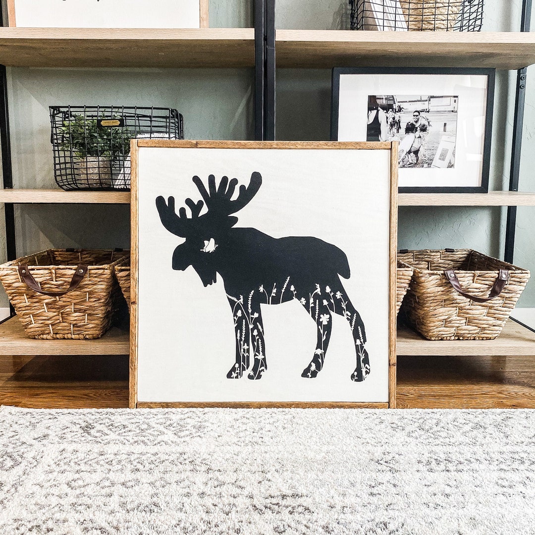 Moose Wood Sign | Moose Wooden Sign | Moose Decor | Wildflower Wood ...