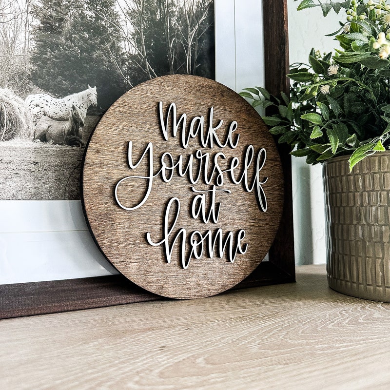 Round Home Sign - Etsy