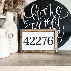 Zip Code Sign | House Number Sign | Area Code Sign | 3D Laser Wood Sign ...