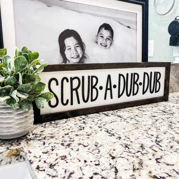 Scrub a Dub Dub Sign - Etsy