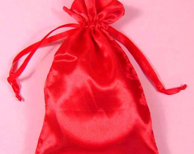 Red Satin Bags / Set of 10 / Jewelry Bags / Gift Bags / Valentines Day ...