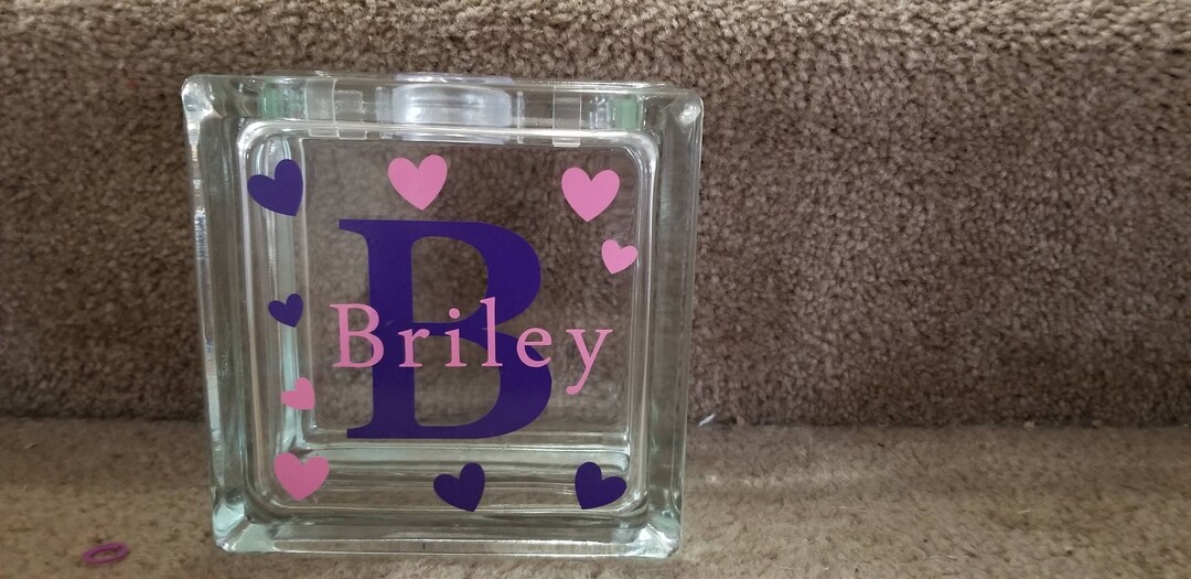 Personalized Glass Bank, Personalized Glass Block Money Bank, Piggy ...