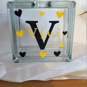 Personalized Glass Bank, Personalized Glass Block Money Bank, Piggy ...