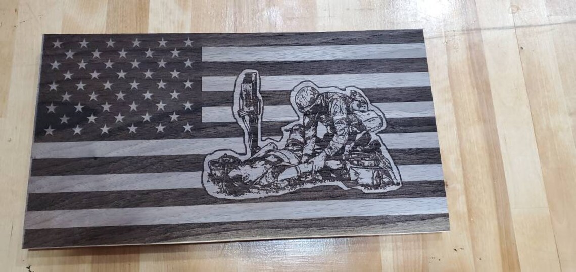 Laser Engraved Military Flags Military Flag | Etsy