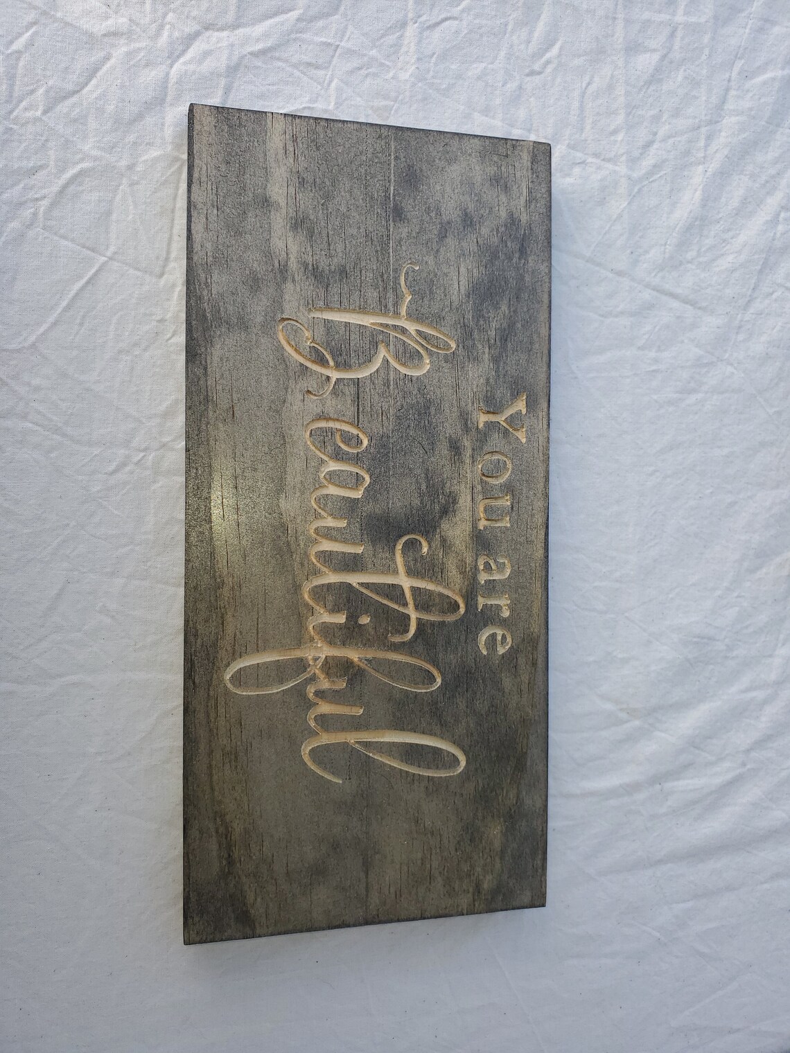 You Are Beautiful, Engraved You Are Beautiful Sign, Home Decor, Rustic ...