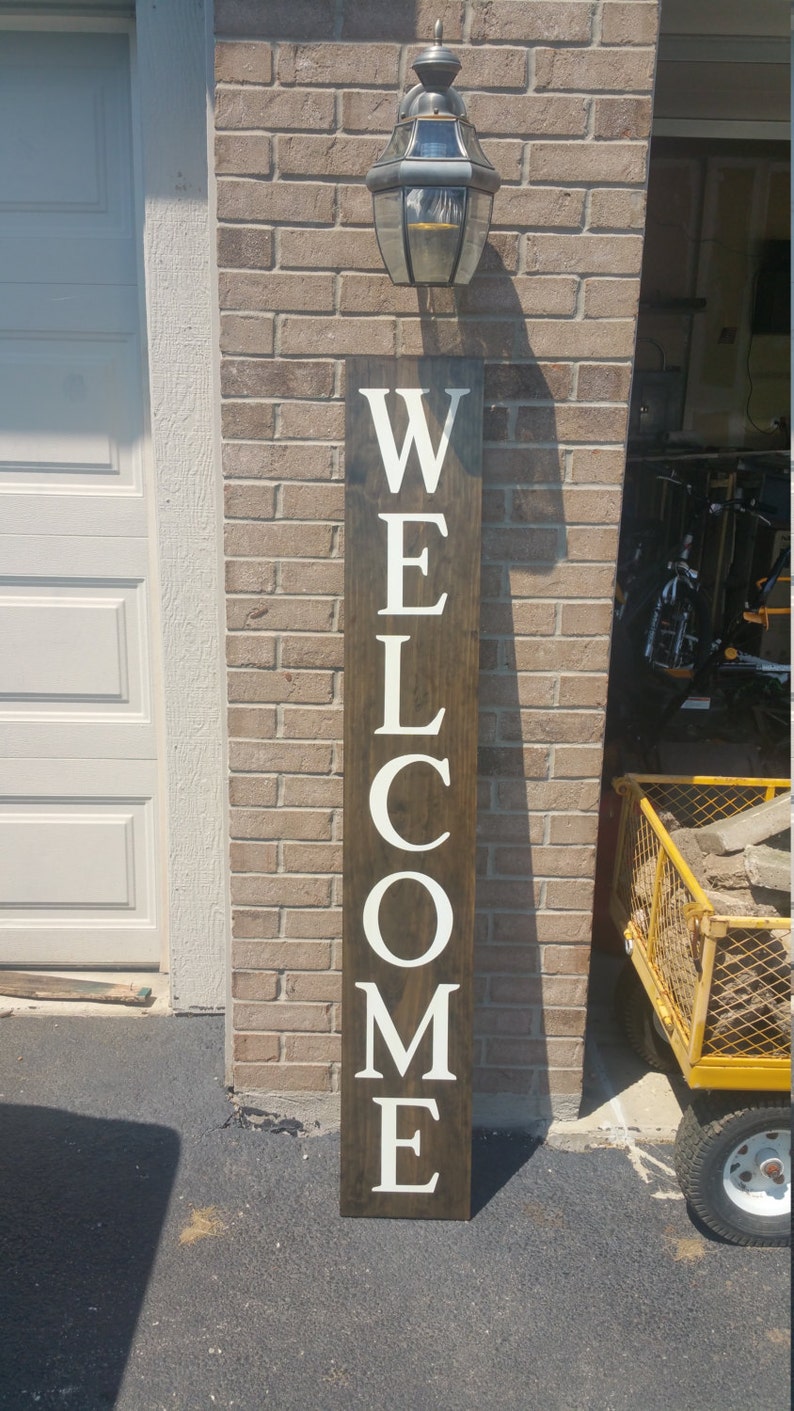 Horizontal WELCOME Front Porch Wooden Sign, Front Porch Sign, Welcome ...