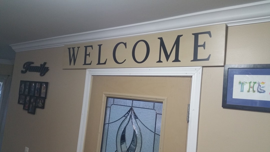 Horizontal WELCOME Front Porch Wooden Sign, Front Porch Sign, Welcome ...