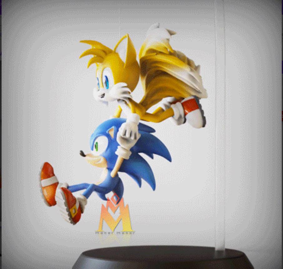 Sonic and Tails | 3D Printed Figure | Hand-painted or Unpainted - Etsy