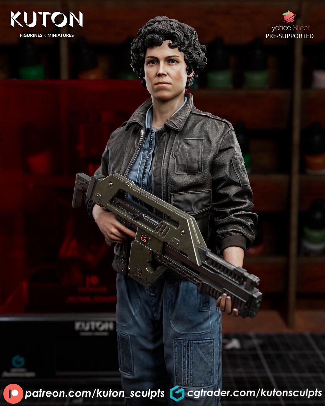 Alien - Ripley | 3D Printed Figure | 12K Resolution NO Layer Lines ...