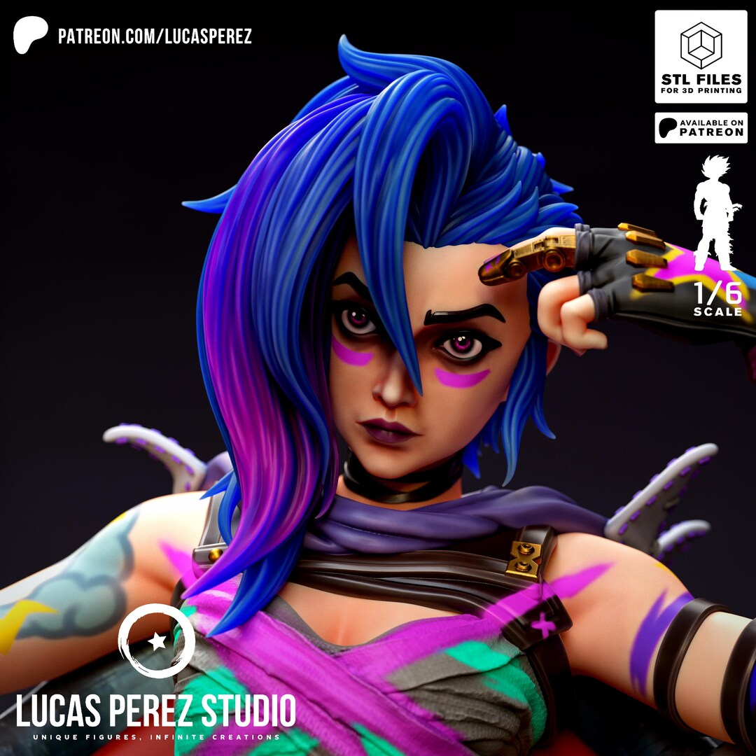 Jinx Hand Painted Version | Large 1:6 Scale | 3D Printed Figure ...