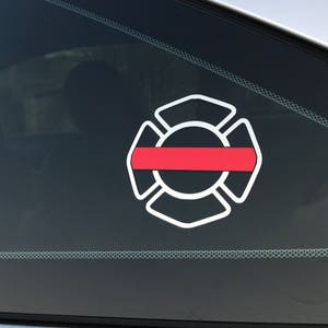 Reflective red Line Badge Decal - Etsy