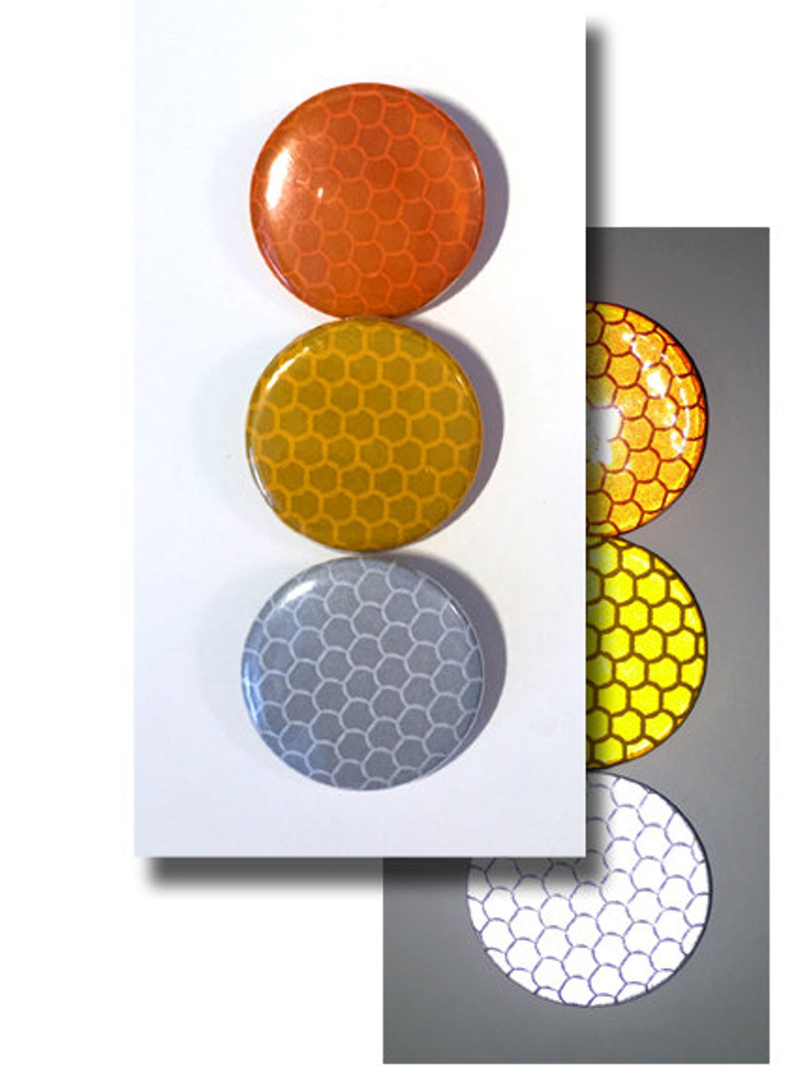 Reflective Hi-intensity Pin Buttons 12-pack - Etsy
