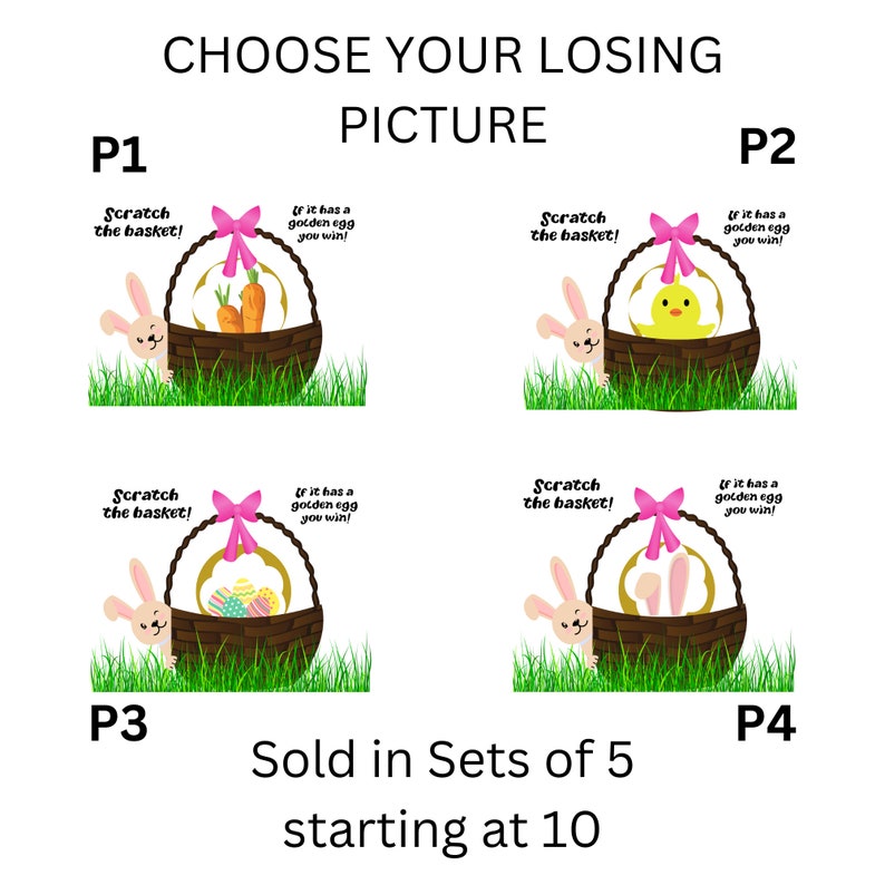 Easter Egg Hunt Scratch off Cards - Spring Party Game, Basket Fun ...