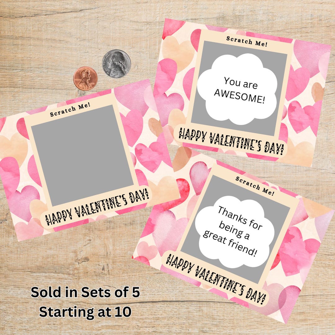 Personalized Valentine's Scratch off Cards – School Gifts - Etsy