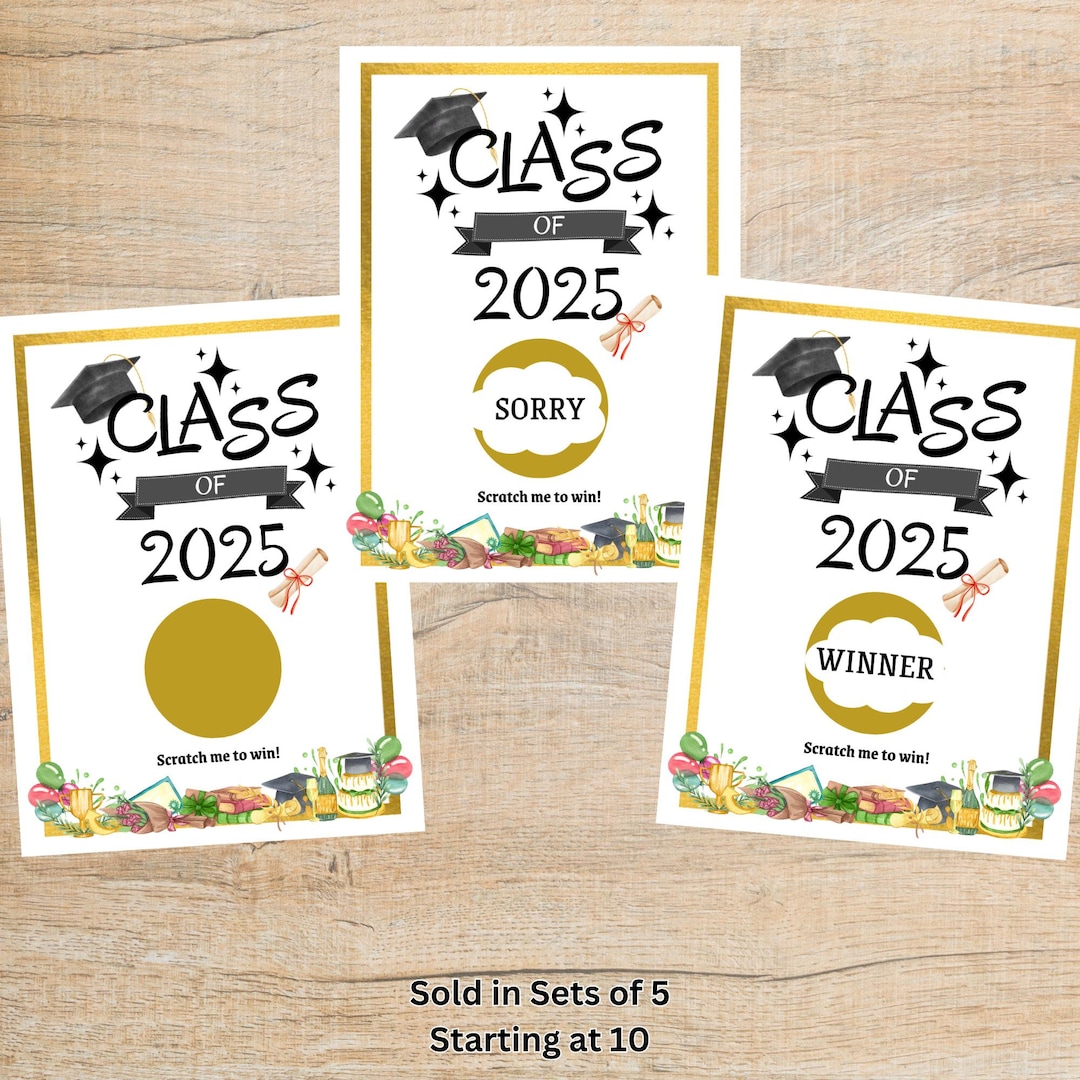 Graduation Scratch off Card Party Game - Class of 2025 - Congrats ...