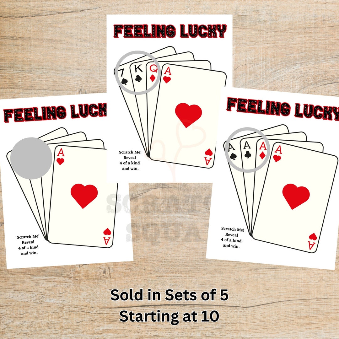 Casino Party Scratch off Card Game - Poker Ticket - Vegas Night - Poker ...