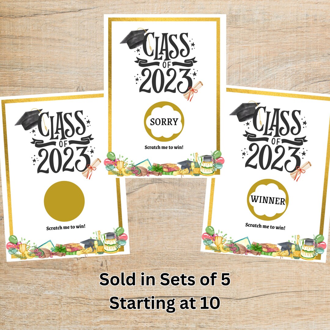 Graduation Scratch off Card Party Game Class of 2023 Raffle - Etsy