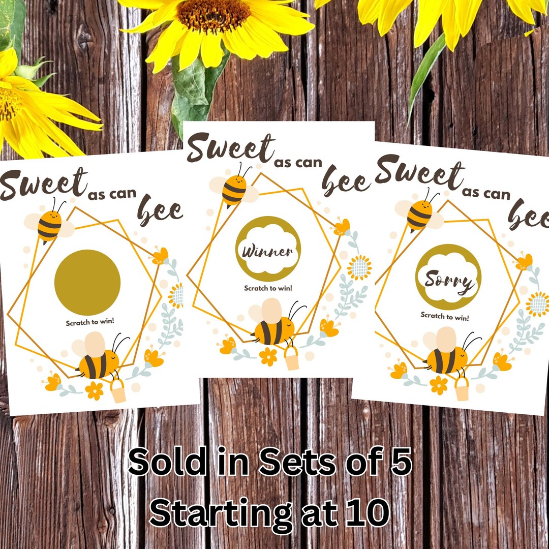 Sweet as Can Bee Scratch off Cards - Bumble Bees - Spring Theme -baby ...