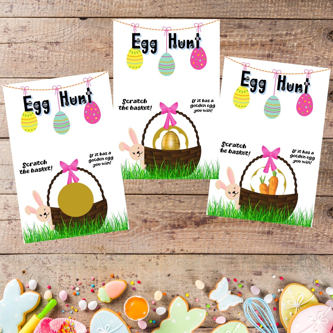Scratch the Easter Basket Cards - Egg Hunt Scratch Card -easter Party ...