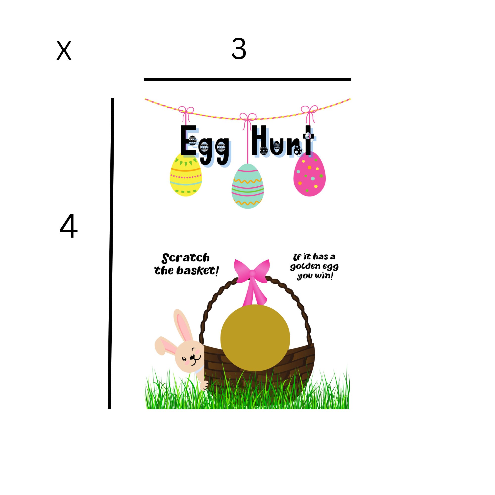 Easter Egg Hunt Scratch off Cards - Spring Party Game, Basket Fun ...