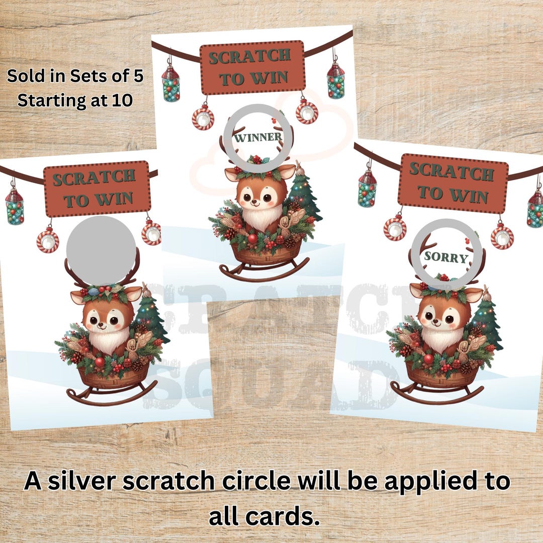Reindeer Scratch off Game – Christmas Party Prize Reveal - Etsy