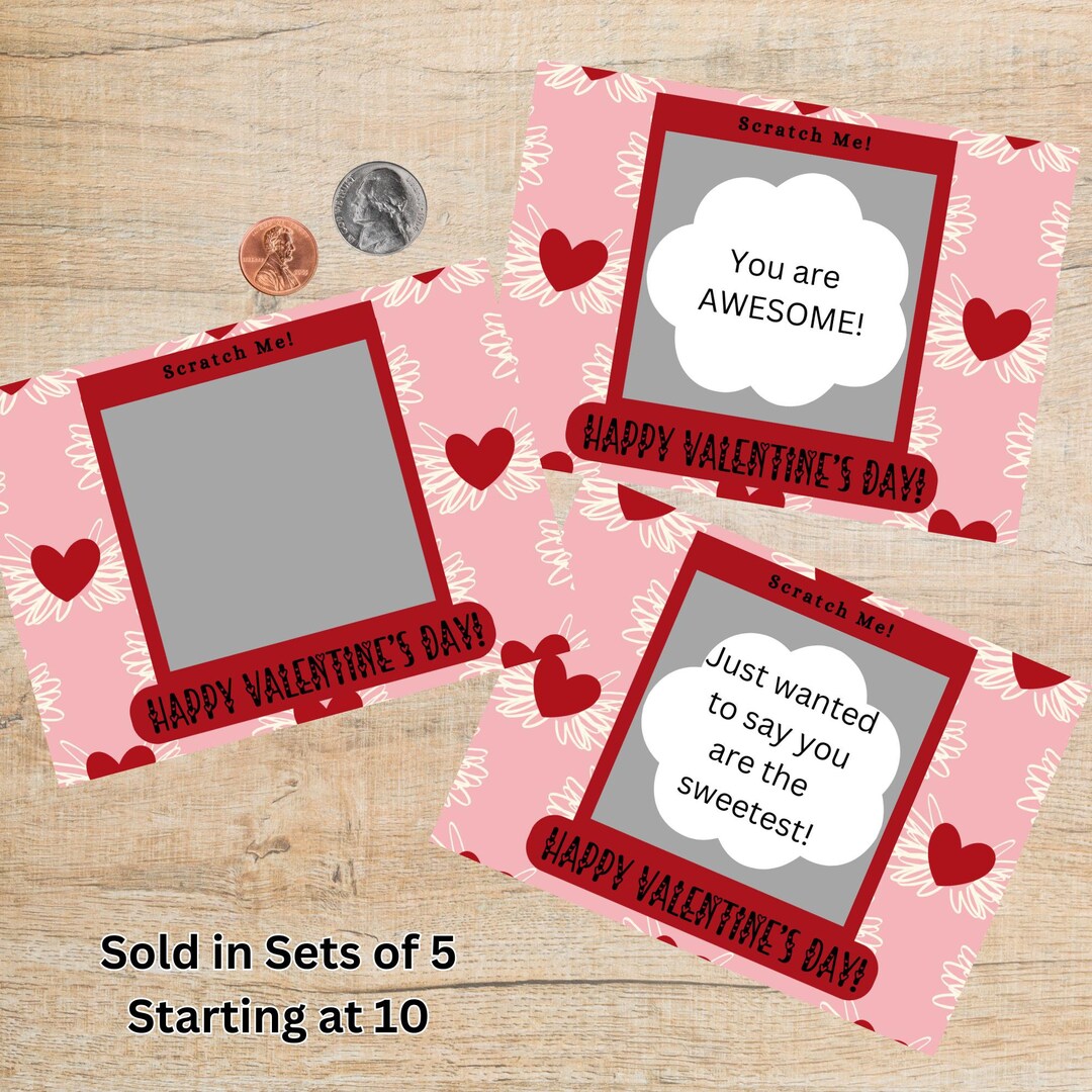 Personalized Valentine's Day Scratch off Cards – Classmate Gifts - Etsy