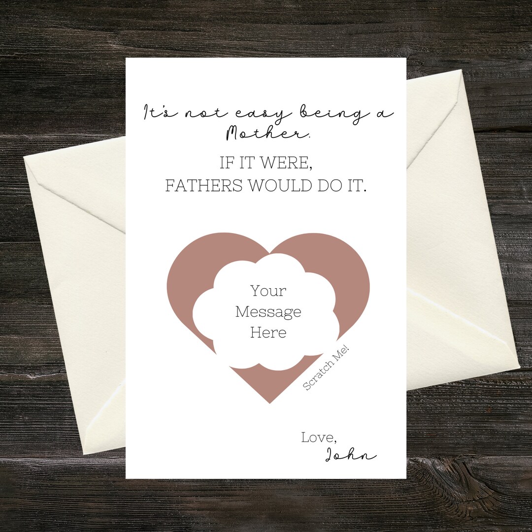 Funny Mother's Day Scratch off Card – Personalized Surprise Gift - Etsy