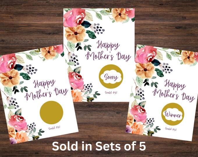 Mom Scratch off Game Mother's Day Game Scratch off Cards Happy Mother's ...