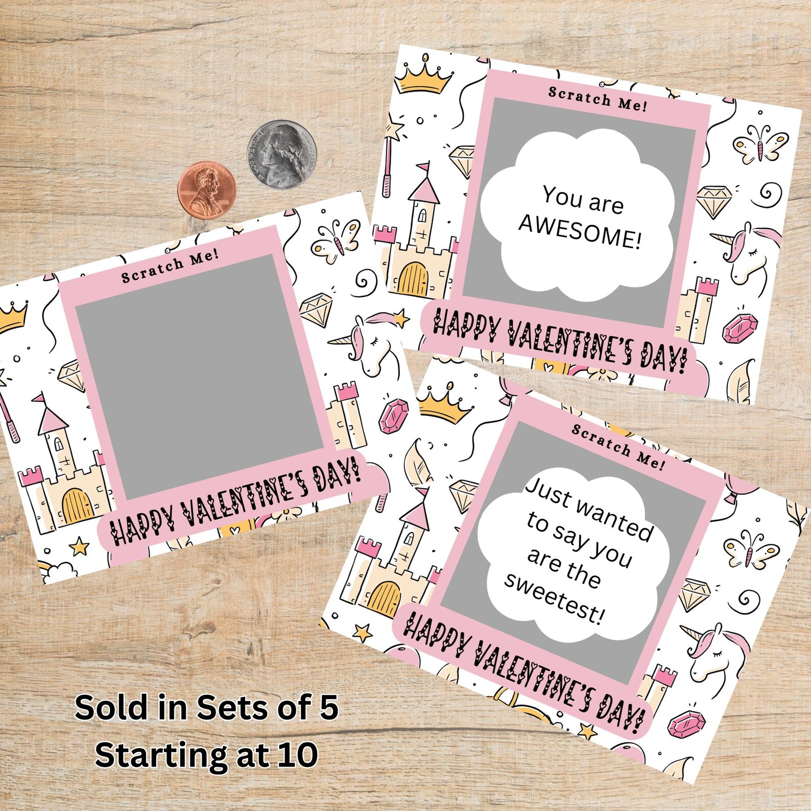 Princess Valentine Scratch off Cards - Classmate Presents - School ...