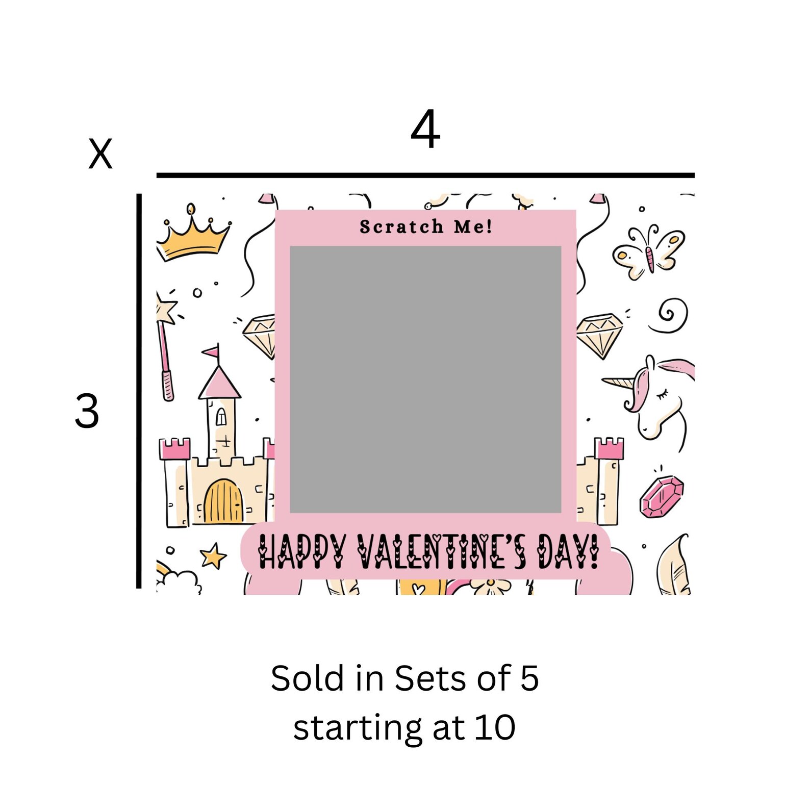 Princess Valentine Scratch off Cards – Kids School Party Favors - Etsy