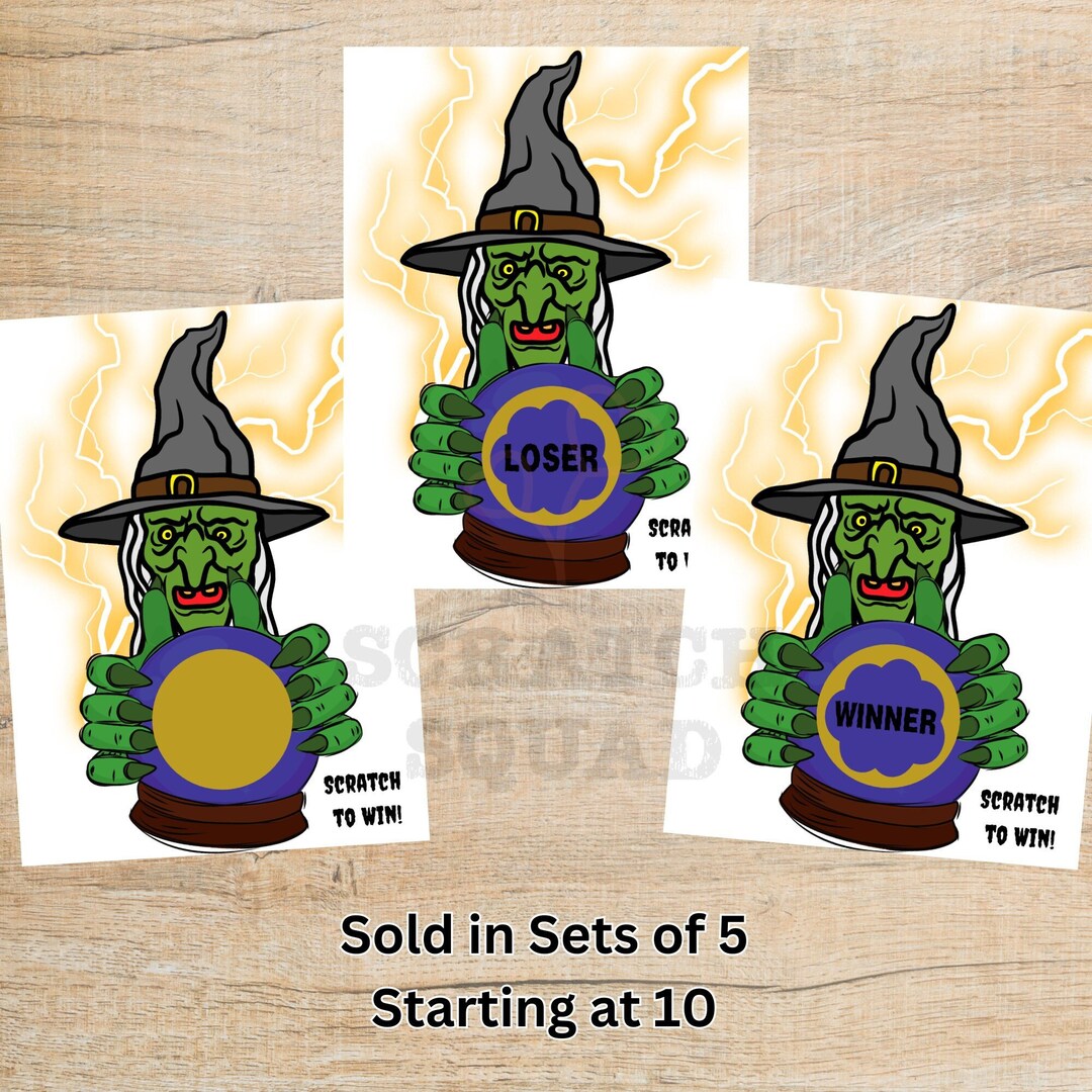 Witch Crystal Ball Scratch off Game – Halloween Party Raffle Cards - Etsy