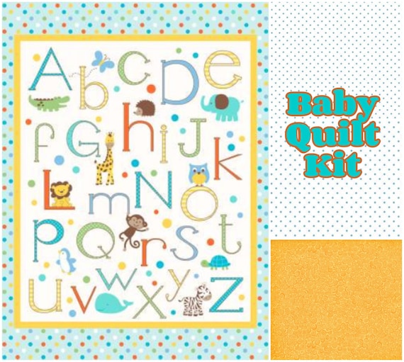 Baby Quilt Kit Abc's Alphabet Animals Monkey Lion - Etsy