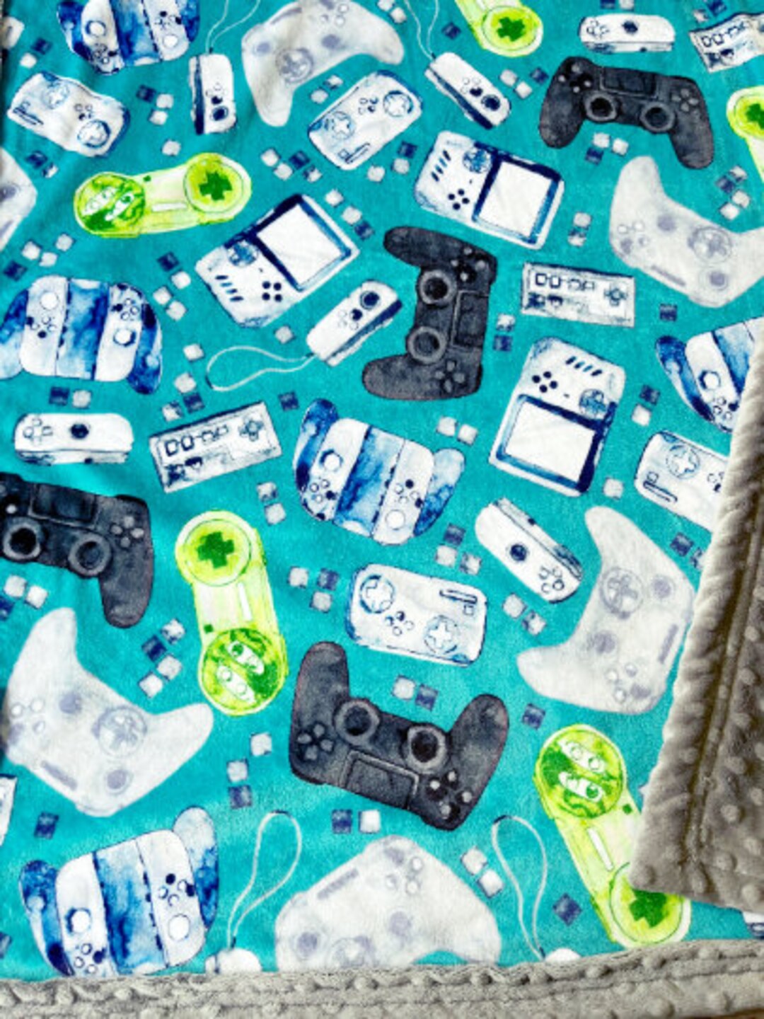Video Game Blanket, Personalized Baby Blanket, Game Controller Minky ...