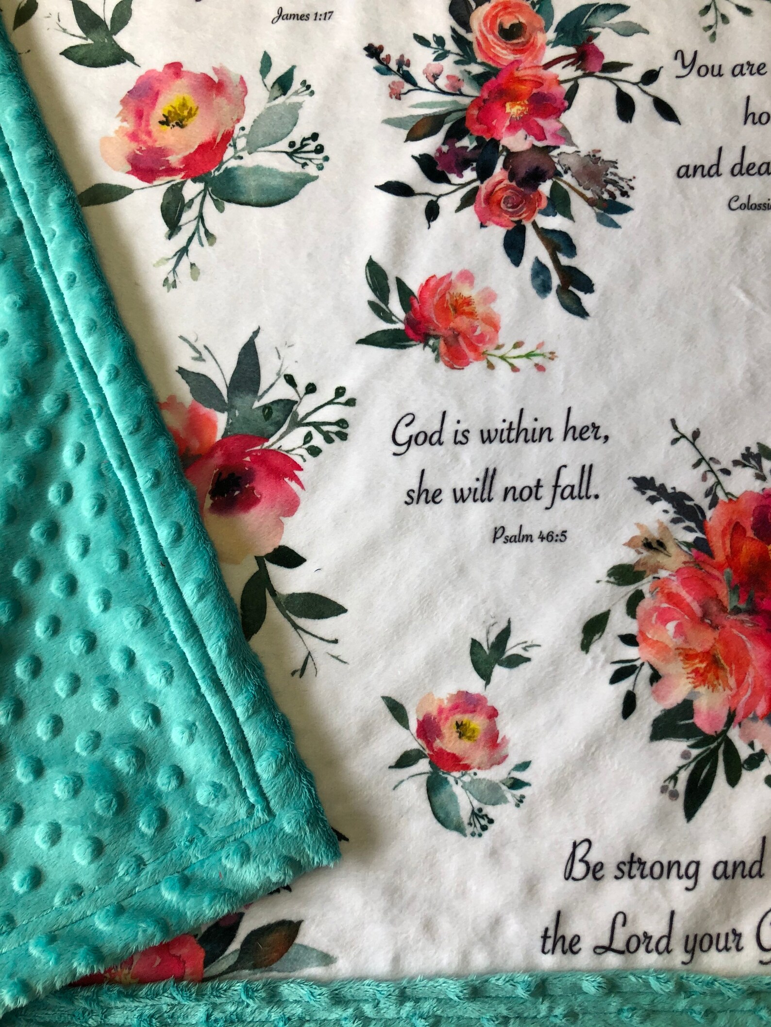 Scripture Blanket Christian Floral Baby Girl Gift Minky | Etsy
