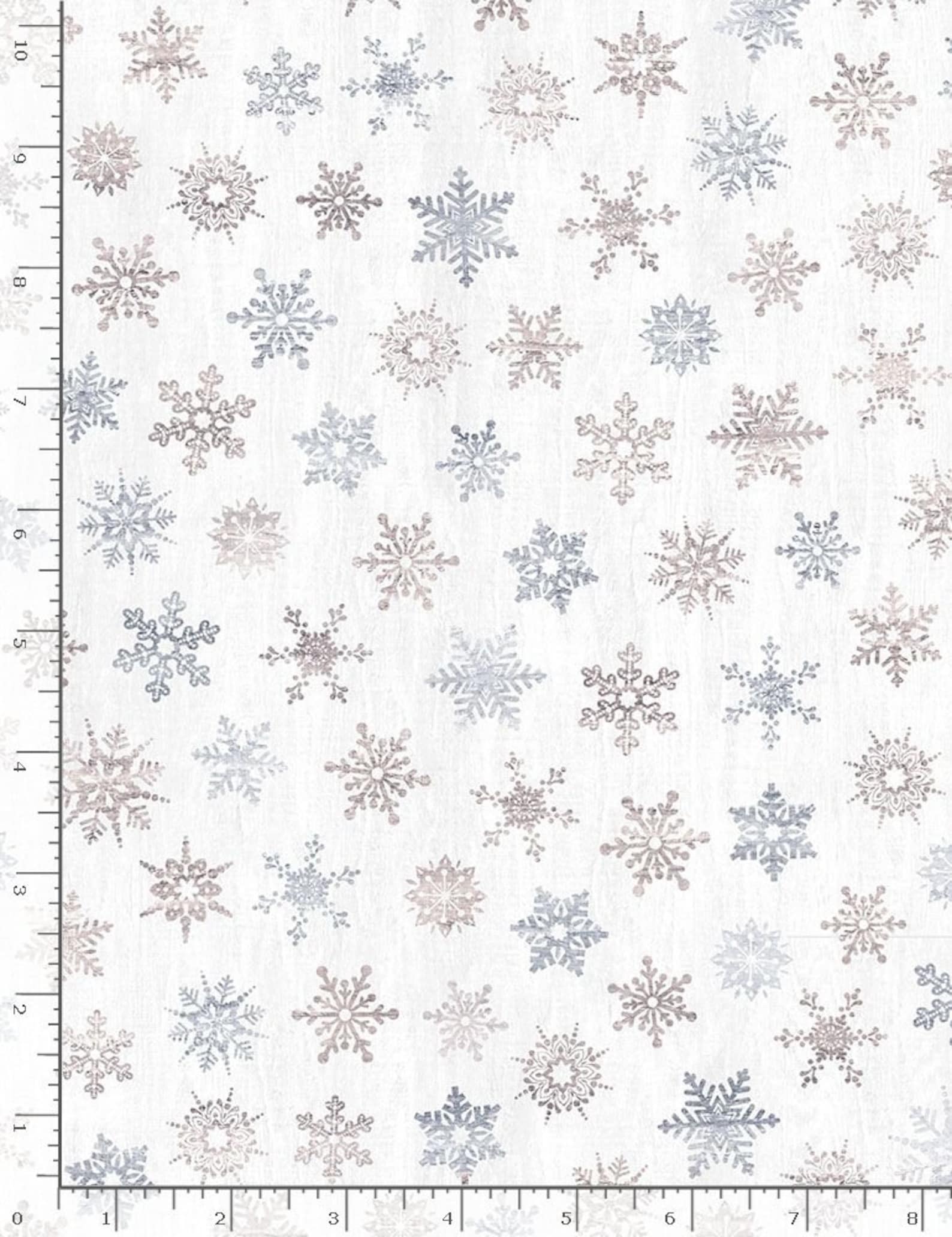 Christmas Snow Flakes, Snowflakes, White Cotton Fabric by the Yard ...