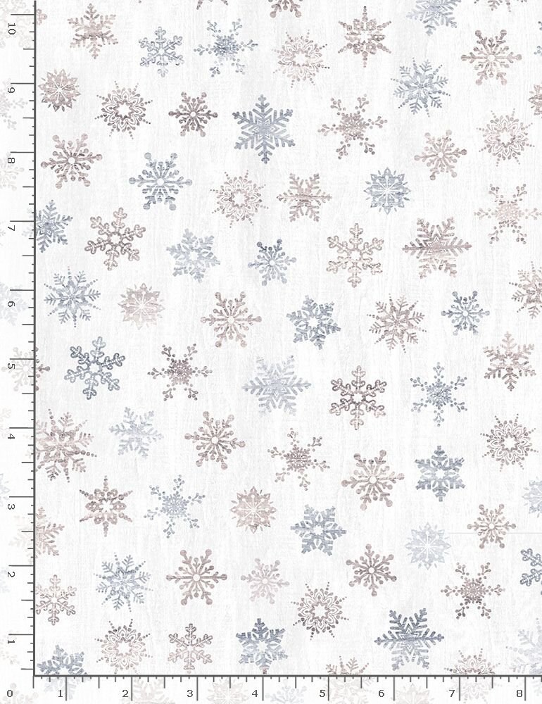 Christmas snow flakes snowflakes white cotton fabric by the | Etsy
