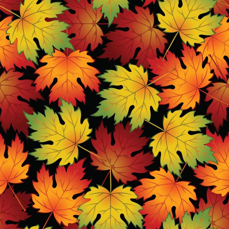 Fall Leaves Fabric Harvest Fall Cotton Fabric by the Yard - Etsy