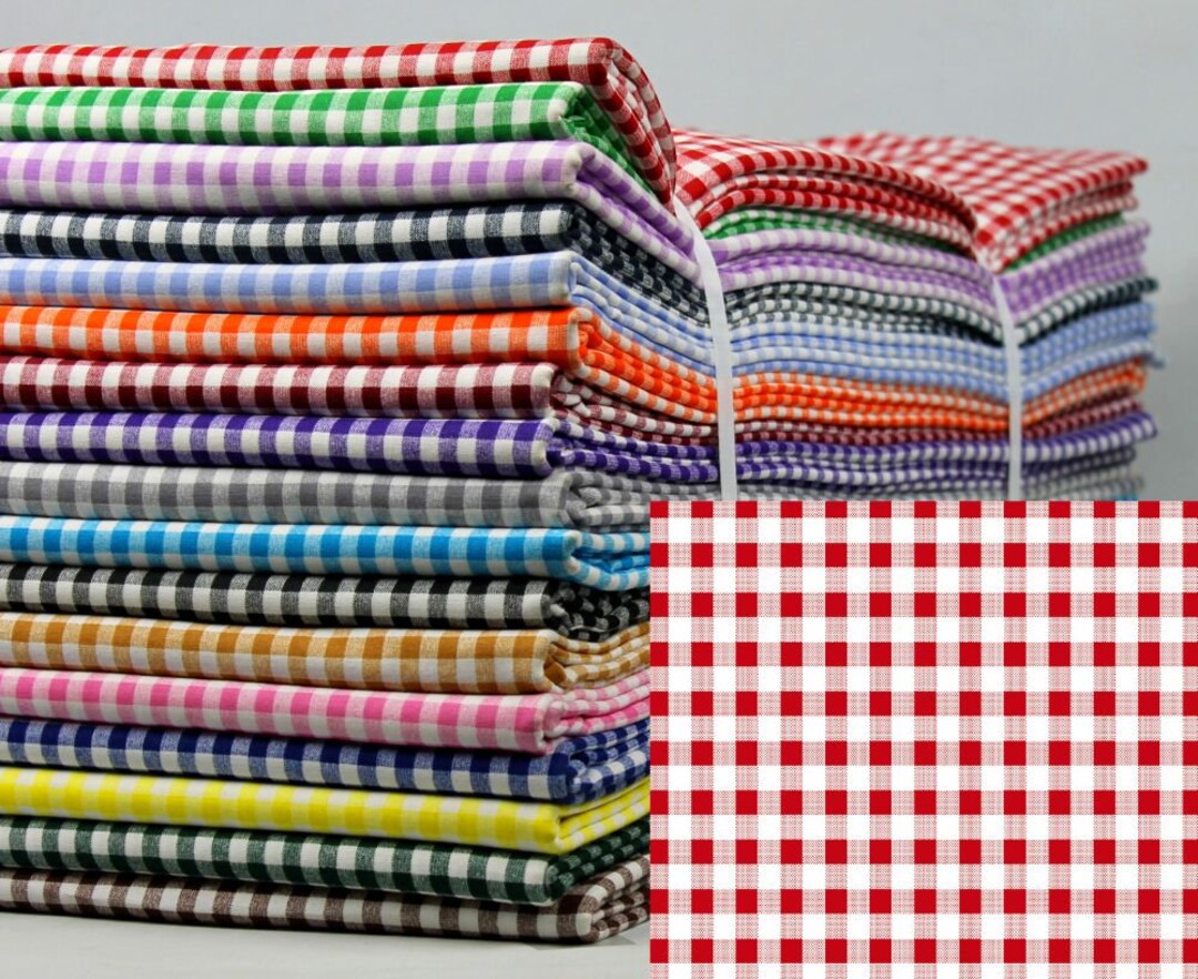 Gingham Check Fabric, Cotton by the Half Yard or Yard, Plaid Fall ...