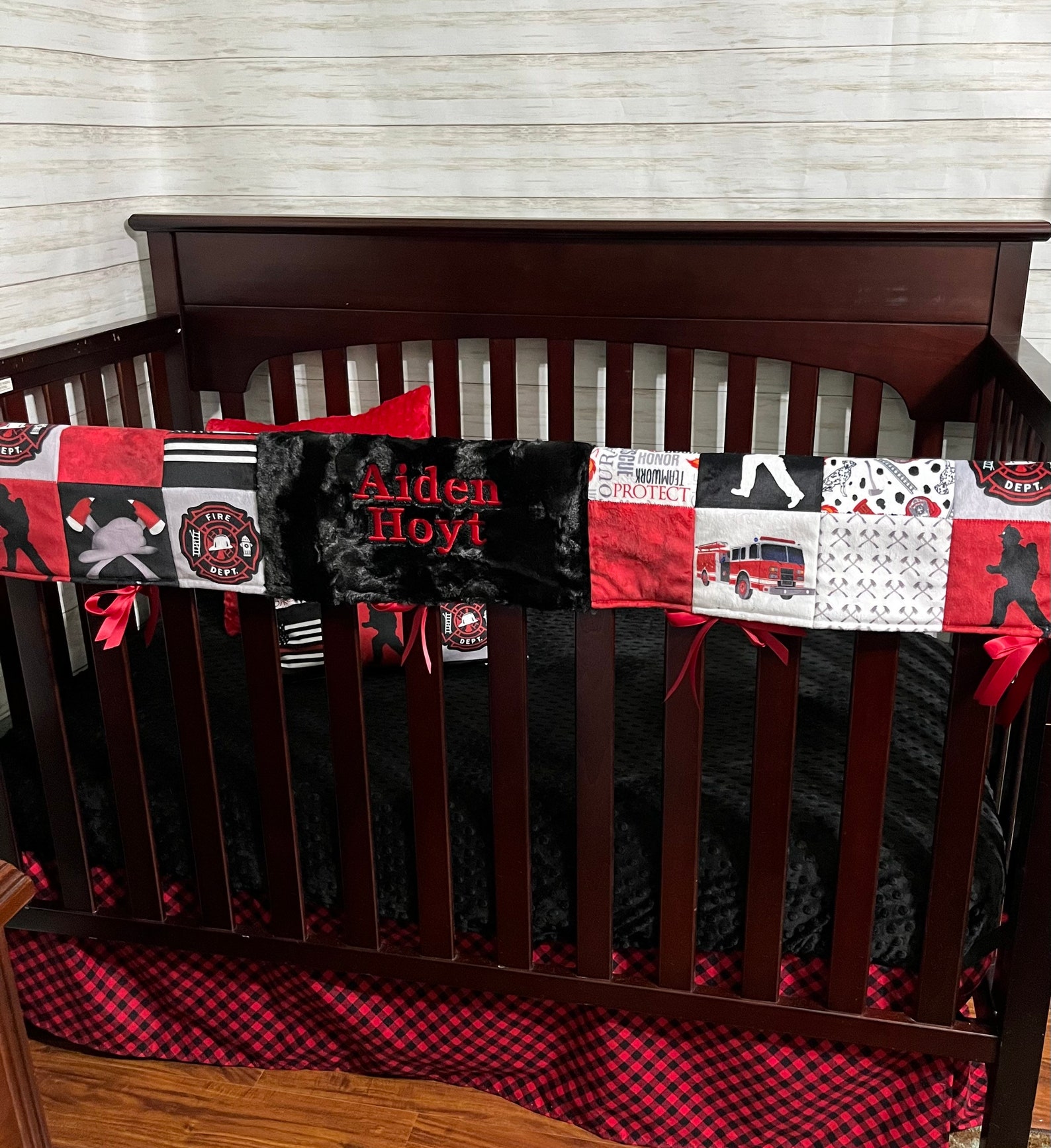 Firefighter Baby Crib Set Fireman Fire Truck Boy Bedding | Etsy
