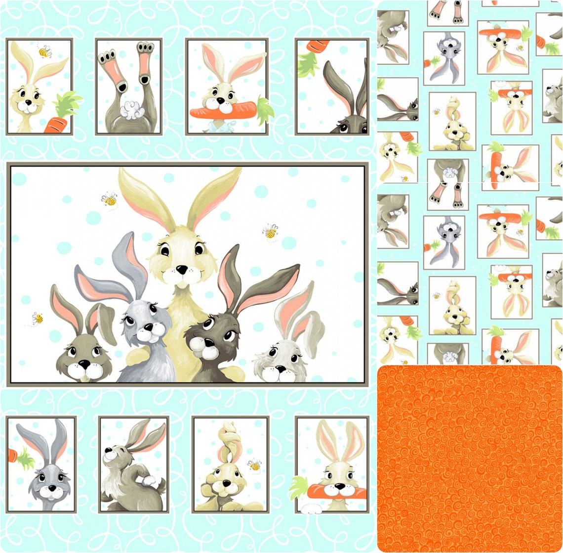 Bunny Baby Quilt Kit Baby Quilt Kit Bunny Rabbits Carrots - Etsy