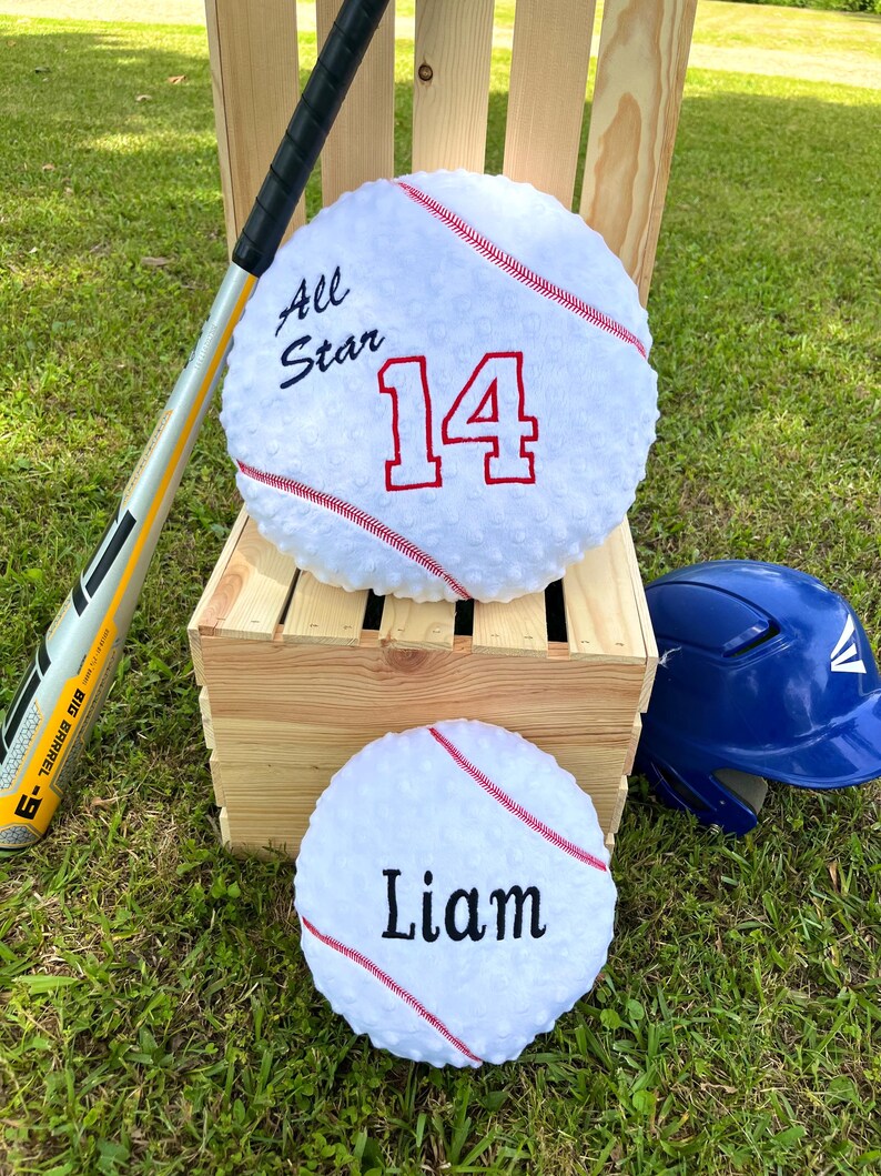 Personalized Baseball Pillow, Name Embroidered (not Vinyl) Gift for Boy ...