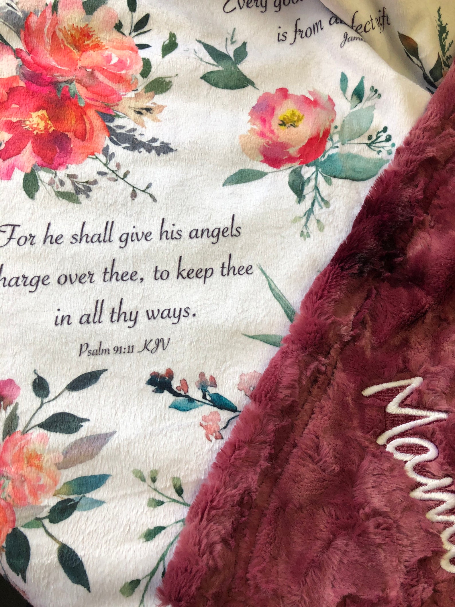Scripture Blanket Christian Floral Baby Girl Gift Minky | Etsy