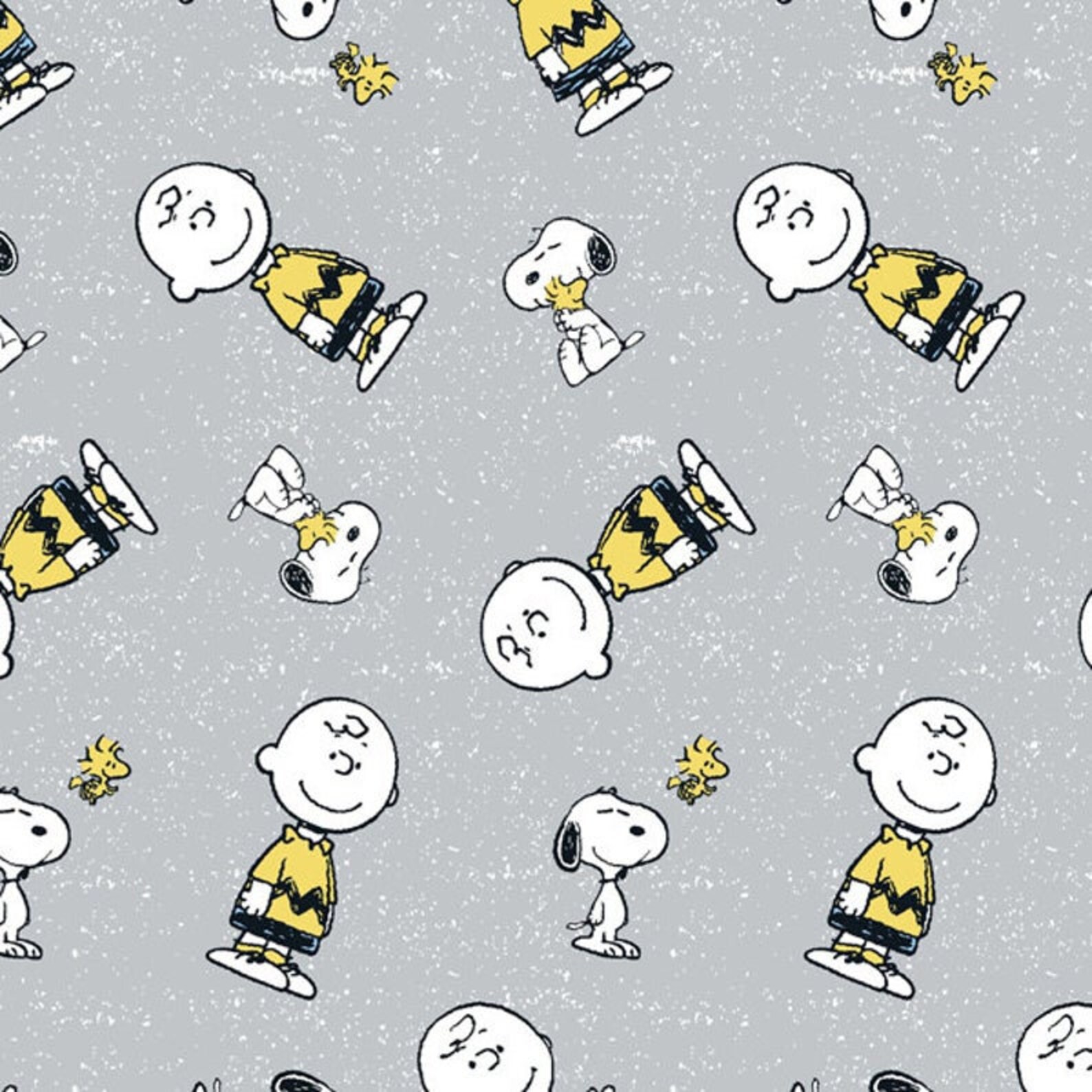 Peanuts Snoopy and Charlie Brown Grey Fabric by the Yard | Etsy