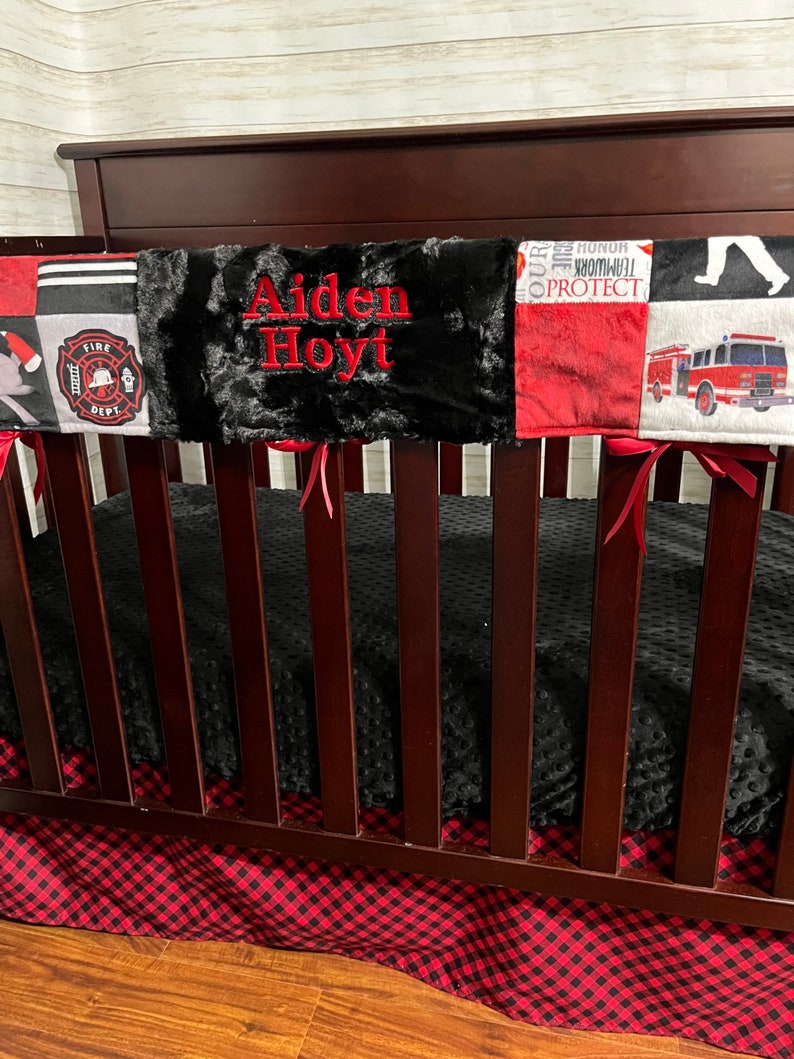 Firefighter Baby Crib Set Fireman Fire Truck Boy Bedding | Etsy