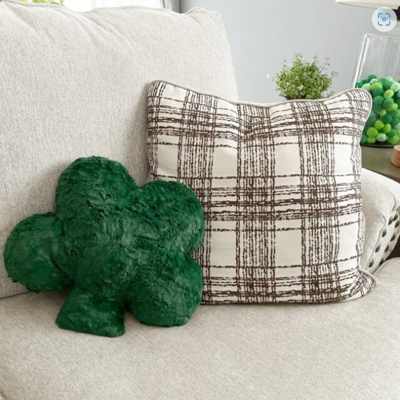 Shamrock Pillow, Four Leaf Clover, Saint Patrick's Day Decor, Green ...